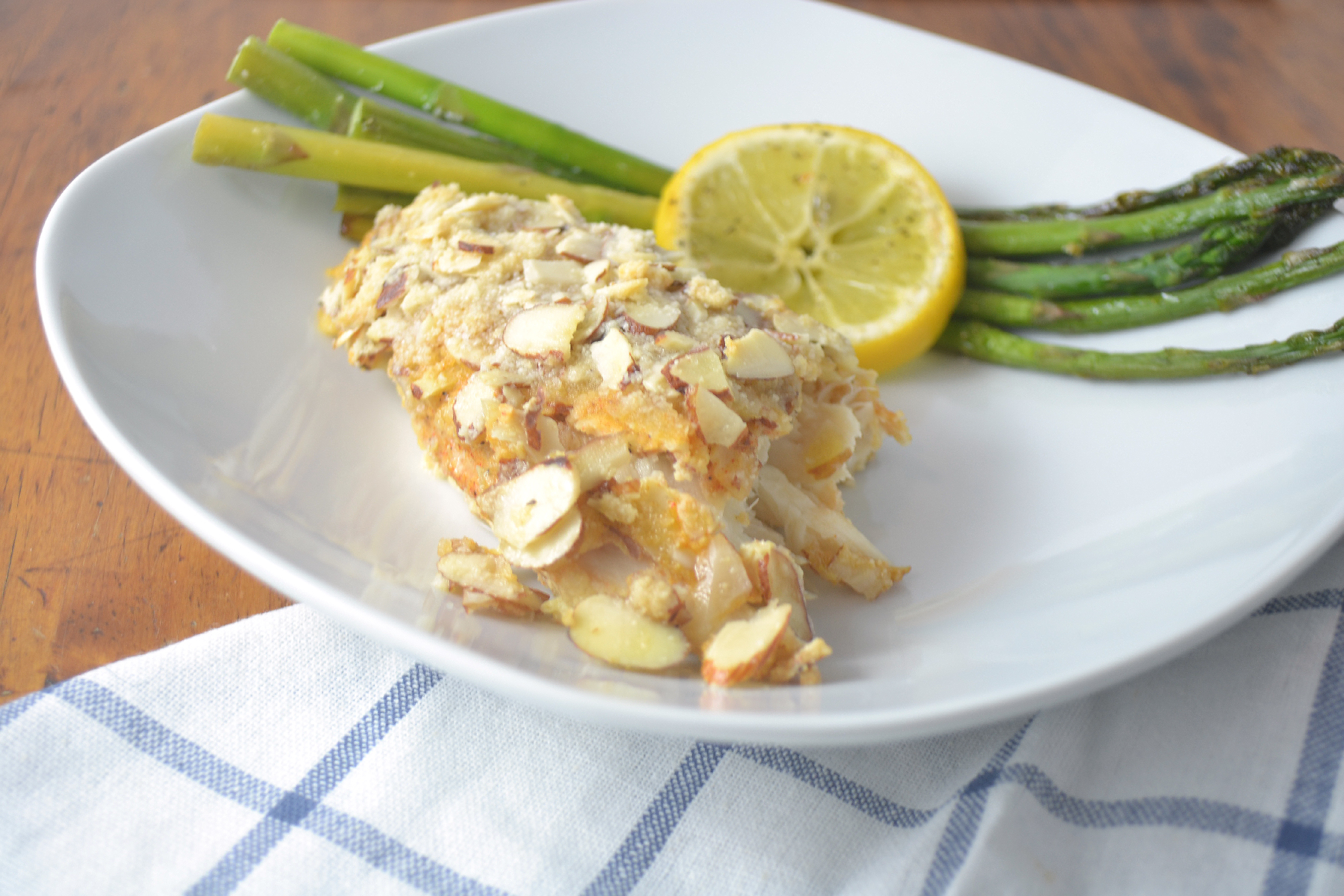 Sheet Pan Snapper Amandine + Asparagus (Whole30 + Paleo) - Fridge to Fork